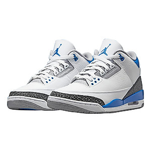 Nike Men's Air Jordan 3 Retro Racer Blue, White/Black/Cement Grey/Racer, 10