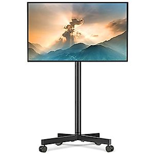 5Rcom Rolling TV Stand, Adjustable TV Cart w/Locking Wheels for 23-55" LCD LED Plasma Flat Panel Screen TV, Max VESA 400x400mm, Mobile TV Stand