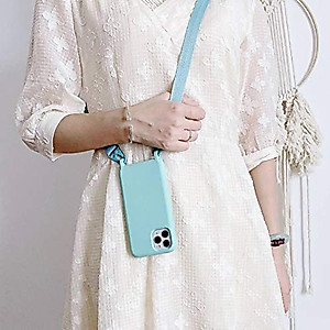 UnnFiko Silicone Case Compatible with iPhone Xs Max, Adjustable Crossbody Necklace, Lanyard Neck Strap Protective Case Cover (Ice Blue, iPhone Xs Max)