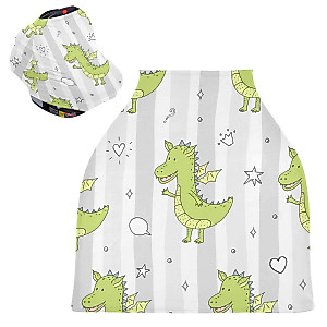 Nursing Cover Breastfeeding Scarf Funny Dragons- Baby Car Seat Covers, Stroller Cover, Carseat Canopy (d)