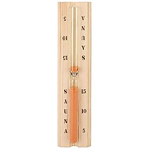 Qioni Sauna Hourglass Timer, Wood Sauna Hourglass Clock Accurate Heat Resistant Wall Mounted Sand Timer for Spa/Bath/Coffee House/Restaurant