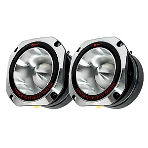 VOYZ Super Tweeter Speaker Titanium Diaphragm 4-8 ohms 500 Watt Super Tweeter 4” Super Horn Heavy Duty Chrome Finish with Crossover Capacitor (1 Pair)
