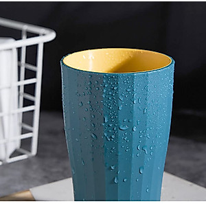 Awhale Mouthwash Toothbrush Cup, Bathroom Tumbler Cup, Unbreakable Bathroom Wash Cup, Soft and Easy Grip, Large Capacity 360ML (Blue and Grey)