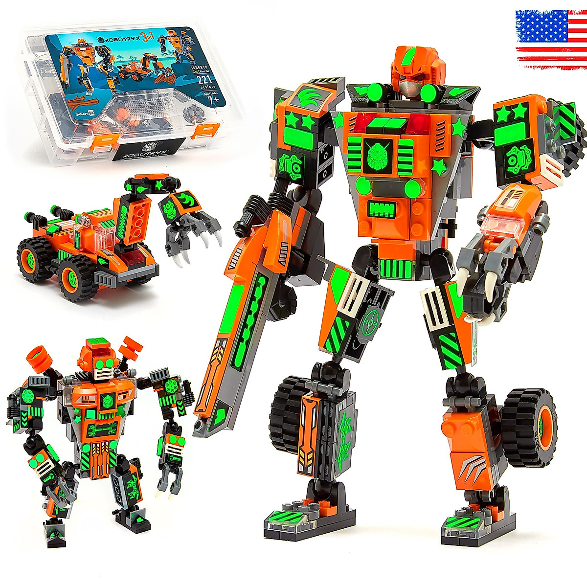 JITTERYGIT Mech Robot Soldier Glow in The Dark Bricks Toy STEM Gift Set, Juguetes para Niños De Christmas Birthday Regalos, Cool Military Holiday Present for Boys, Girls, Teen 6 7 8 9 10 Year Old
