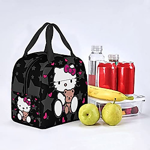 Jizokacw Cartoon Lunch Bag With Front Pocket Waterproof Lunch Tote Bag Portable Insulated Lunch Box for Teen Girl Boy
