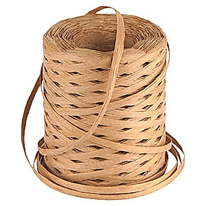 Raffia Ribbon for Gift Wrapping - Cuttte 218 Yards Raffia Yarn for Crocheting, Raffia Paper Ribbons for Craft, Packing Paper Twine Ribbon 1/4 Inch Width (Kraft)