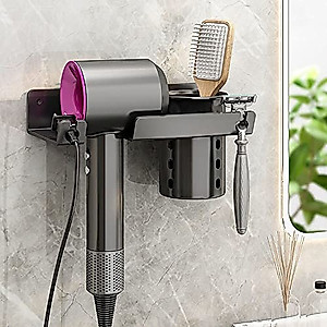 Hair Dryer Holder Wall Mount,Bathroom Hair Blow Dryer Rack Organizer Compatible with Most Hair Dryers