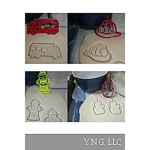 FIREFIGHTER FIREMAN DETAILED FIRE TRUCK HYDRANT HELMET SET OF 4 COOKIE CUTTERS MADE IN USA PR1397