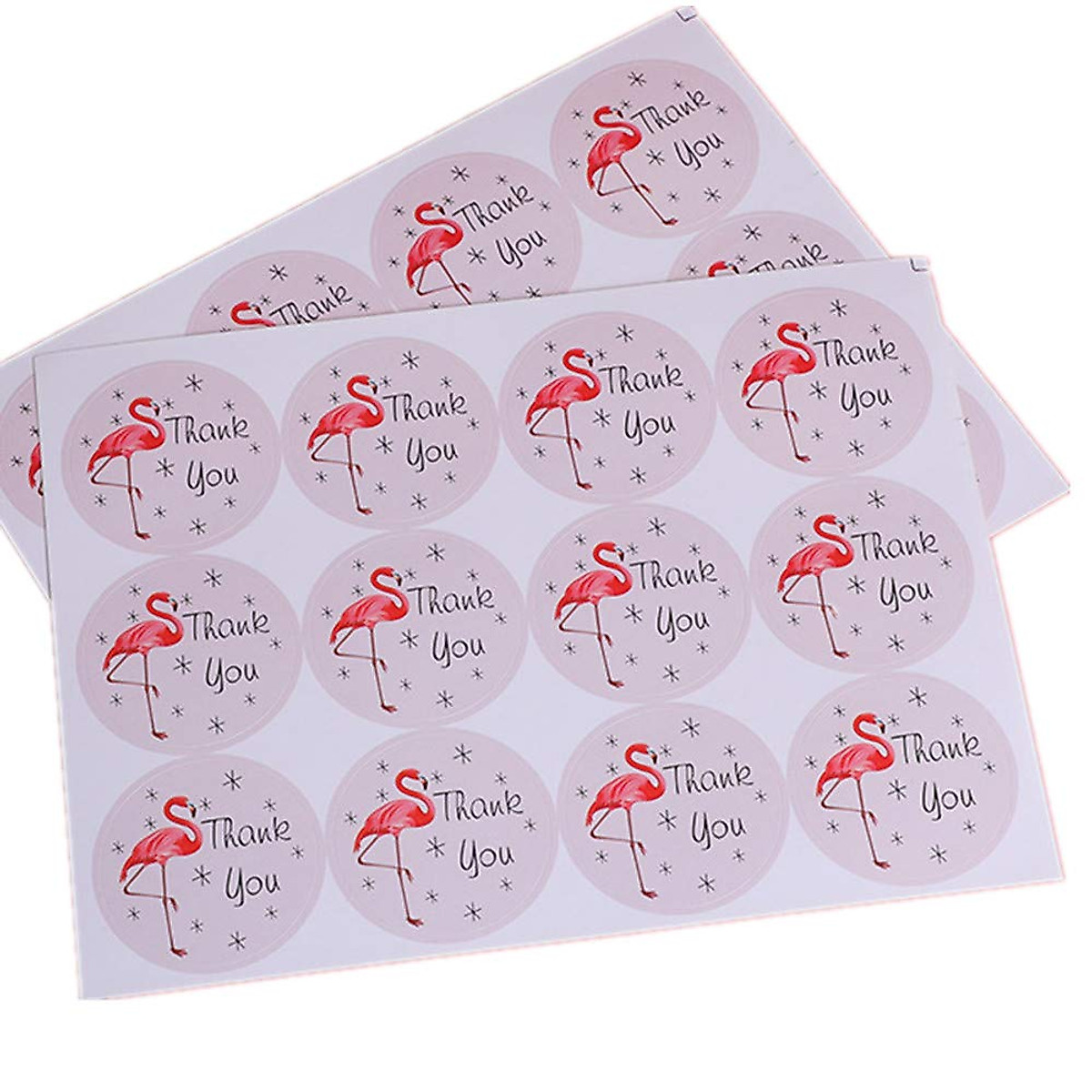 240 Pcs Thank You Flamingo 1.4 Inch Self Adhesive Stickers, for Scrapbooking and Kid DIY Arts Crafts (Thank You 240pcs-flamingo)