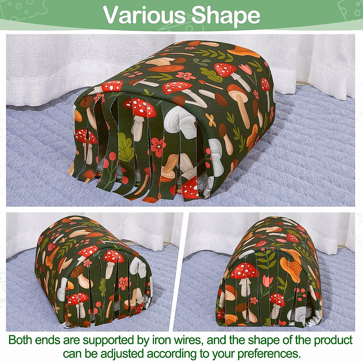 Guinea Pig Hideout Washable Guinea Pig Tunnel with Curtains Hamster Hideout Cozy Guinea Pig House Fit for Guinea Pig Cages Soft Guinea Pig Accessories for Small Animals Hamster/Chinchilla/Bunny