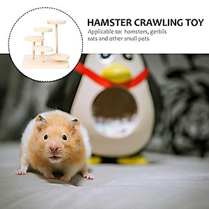 POPETPOP Hamster Wood Climbing Toy Rat Hideout Arch Bridge Mouse Ladder Platform Toys Hamster Entertainment Game for Chinchillas Guinea Pigs Small Animal