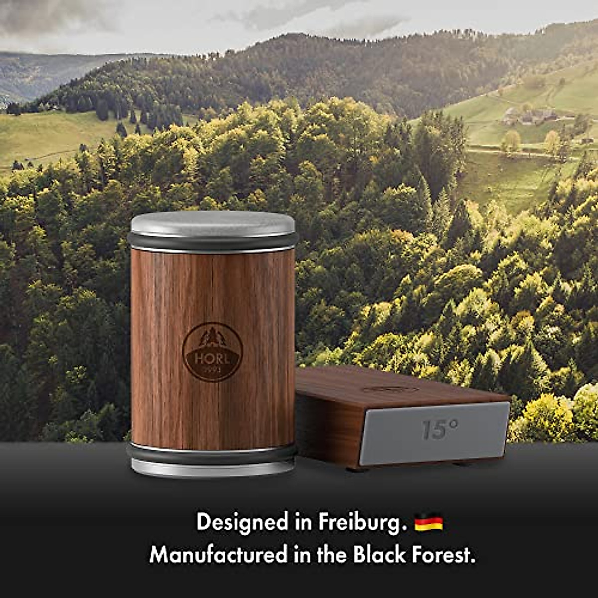 HORL 2 Walnut Rolling Knife Sharpener Engineered in Germany for Straight Edge with Industry Diamonds for Steel of any hardness and Magnetic Angle Technology with 15 & 20 Degrees
