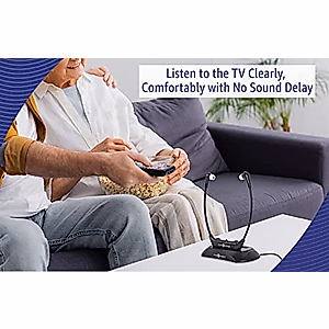 AudioRange 【New Model】 Seniors & Hard of Hearing | Wireless TV Headset Delay-Free, Lightweight, Comfortable, Rechargeable in-Ear Headphones for TV Watching, Television Amplifier, RF Headphones