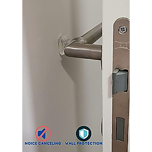 Clear Door Stopper Wall Protector (4 Pcs), Silicone Door Handle Stoppers, Noise Canceling from Door Knobs, Silicone Clear Door Bumper, Door Knob Wall Shield, Shock Absorbent Wall Protector