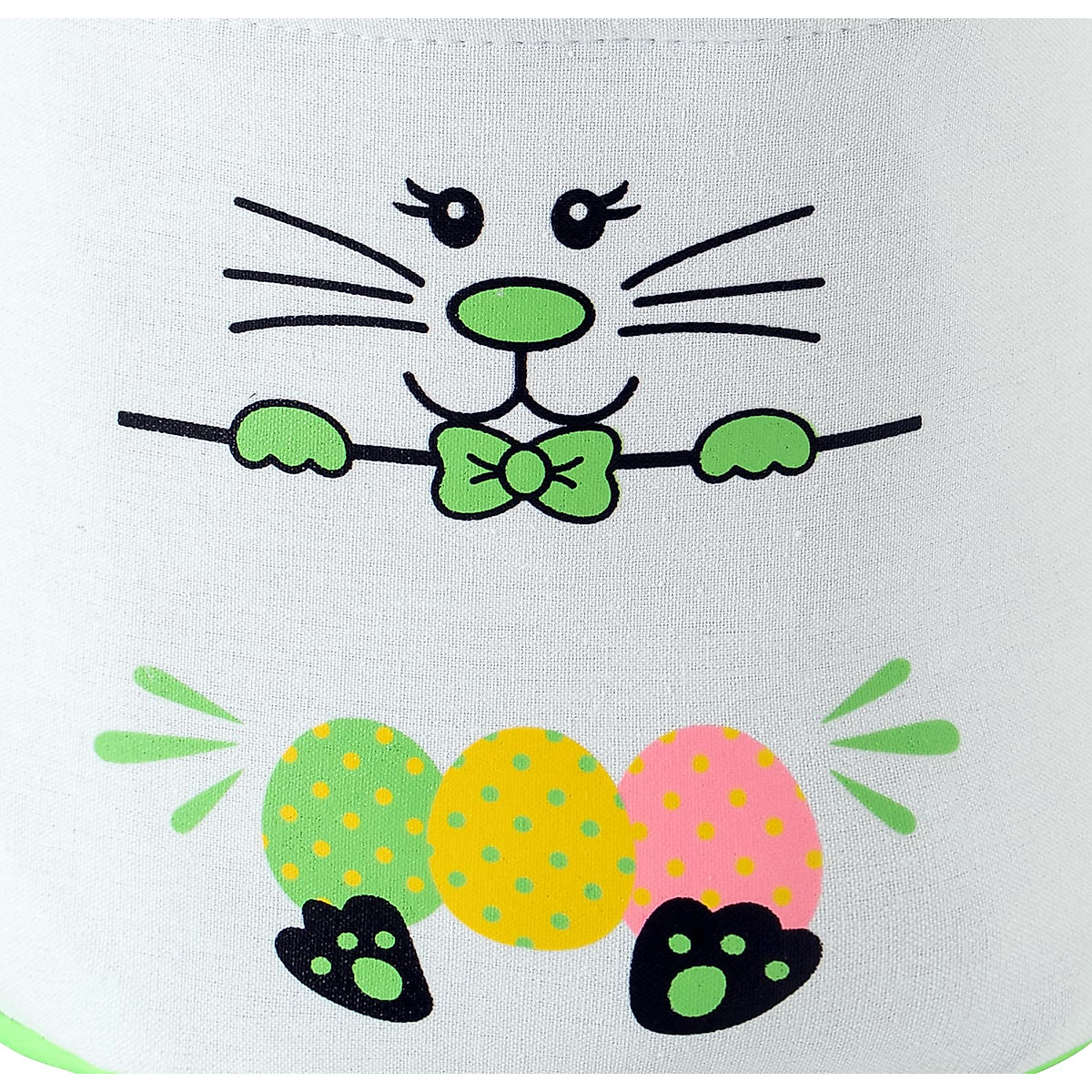 E-FirstFeeling 2 Pack Easter Bunny Basket for Kids Egg Hunt Bunny Baskets Canvas Easter Basket Bucket Tote for Easter Candy (Green Purple)