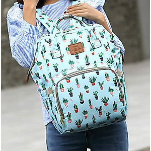 Large Capacity Baby Diaper Bag Backpack Waterproof Travel Nappy Diaper Bags Cute for Girls Boys (Potted Plants)