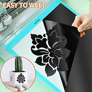 Prime Vinyl Matte Black Permanent Vinyl Roll, 12" x 10 Ft Matte Black Vinyl for Cricut- Self Adhesive Vinyl for Silhouette Cameo, Decor Sticker, Cutting Machine, Home Decal