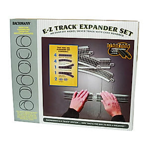 Bachmann Trains SnapFit EZ TRACK LAYOUT EXPANDER SET NICKEL SILVER Rail With Grey Roadbed HO Scale, Medium