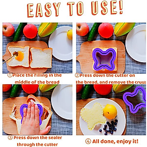 Sandwich Cutter for Kids, BANIC 26pcs Sandwich Cutter and Sealer Set, Uncrustables Maker,Crustless Sandwich Cutter Shapes for Girls Boys, Lunch & Bento Box Accessories,Bread Cookie Cutters for kids