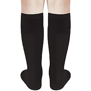 UTTPLL Knee High Socks Toddlers Baby Uniform Long Stockings Unisex Girl Boy Kids Cotton Casual Dress Tube Cute Sock Tights Black 12-36 Months