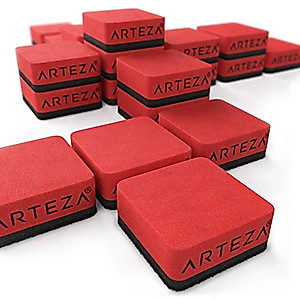 Arteza Mini Whiteboard Erasers, Pack of 20, 2 x 2 x 0.8 Inches, Washable Magnetic Erasers for Dry-Erase Boards and Chalkboards, Classroom, Home, and Office Supplies for Students and Teachers
