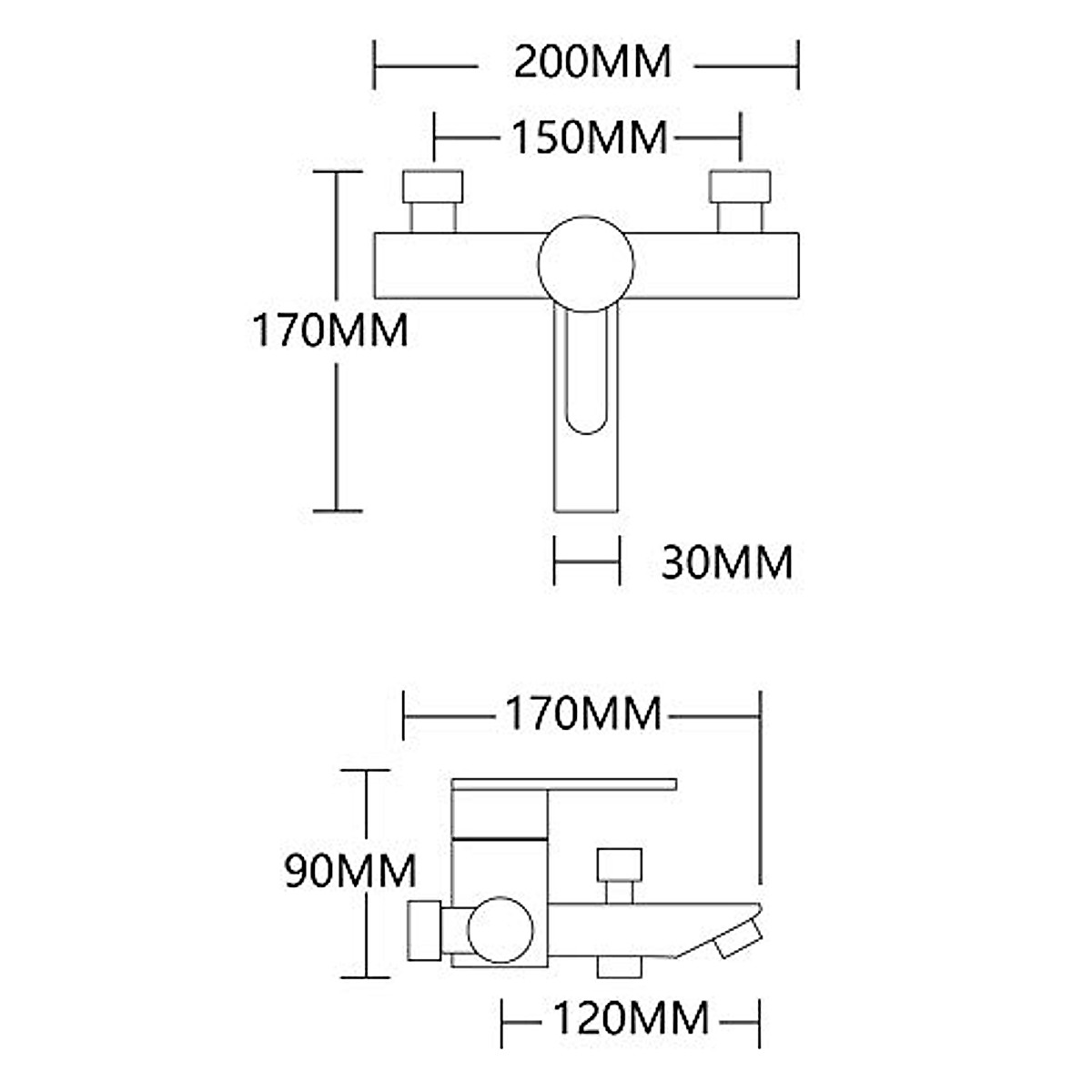 CIENCIA Stainless Steel Bathroom Shower Tub Faucet Wall-Mounted, Brushed Nickel, SNA516