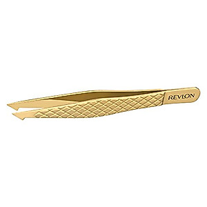 Revlon Gold Series Slant and Point Tip Tweezer, Titanium Coated for Maximum Durability