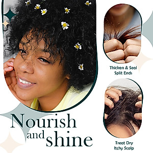 9 in 1 Natural Hair Growth Serum & Strengthening Oil with Rosemary, Jojoba, Coconut, Castor, Grape Seed Oil & Peppermint Leaf for Split Ends and Dry Scalp Treatment 2 FL