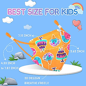 ChiSip 50Pcs KN95 Face Mask for Kids, 5-Layers Breathable KN95 Masks with Cartoon Pattern for Children Boys Girls, Cake Print Safety Masks