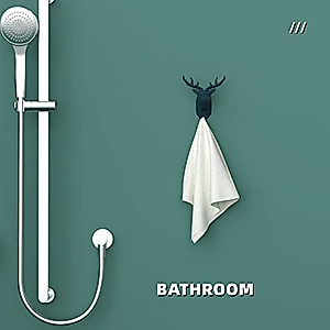 Adhesive Wall Hooks Animals Head Utility Hook Heavy Duty Wall Hangers for Towel Keys Bags Decorative Deer & Elephant Hook for Backpack Hat Scarf Belt Storage Hooks for Kitchen Bathroom Porch, 2 Pcs