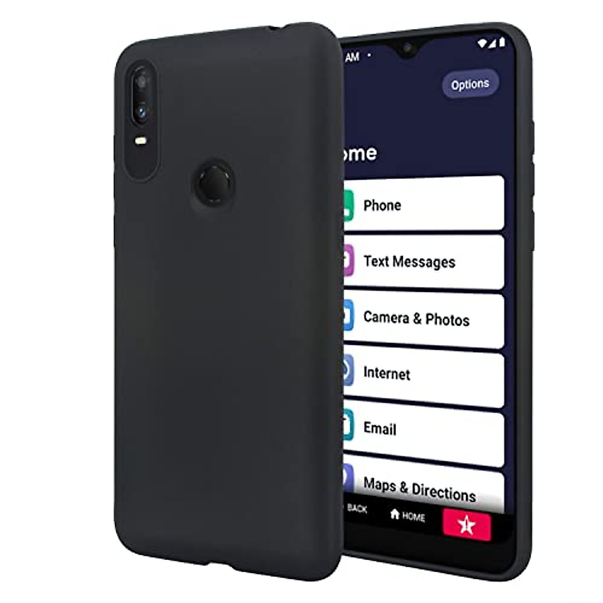 Lacass Jitterbug Smart3 Case, Silicone Soft TPU Bumper Durable Flex and Easy Grip Case for Jitterbug Smart 3 (2021) for Seniors (aka Lively Smart) (Black)