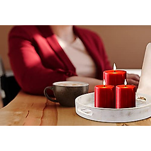 Winlay Decorative Coffee Table Tray, Set of 2 White, Wooden Round Serving Tray for Living Room, Wood Ottoman or Side Table, Charcuterie Board Cheese Platter, Fruit Baskets, White Distress, 12x12x1.5