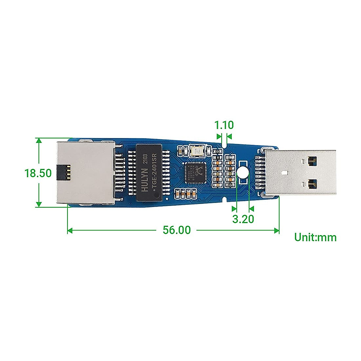 USB 3.2 Gen1 to RJ45 Gigabit Ethernet Converter, No Need Driver,Plug and Play,Multi Systems Compatibility