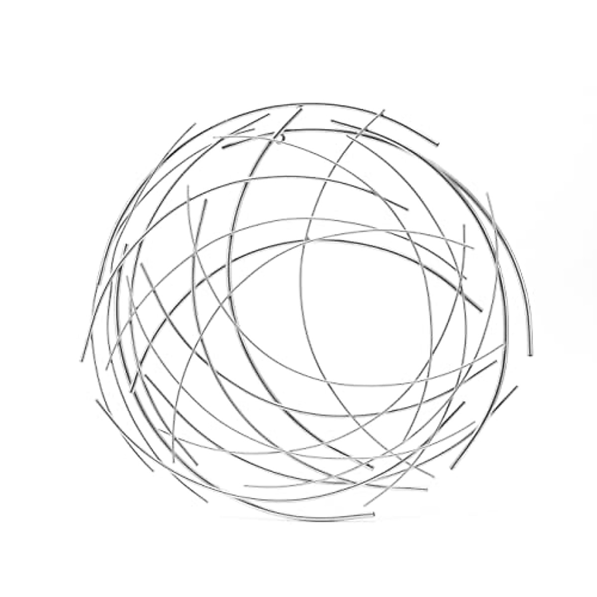 LuxenHome Silver Abstract Metal Wall decor, Mordern Iron Sticks Round Wall Art, Large Contemporary Bling Wall Sculptures, Hanging for Living Room Bedroom Office, 26 inch, Silver