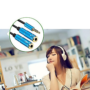 ENVEL Headset Adapter Y Splitter 3.5mm Jack Cable with Separate Mic and Audio Headphone Connector Mutual Convertors for Gaming Headset, PS4, Xbox One, Notebook, Mobile Phone and Tablet 30CM/12 Inch