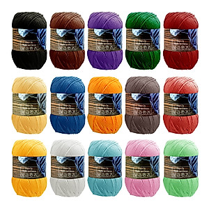 Yinsun 15x50g Acrylic Yarn Skeins 2625 Yards of Soft Yarn for Knitting Crafting Starter Crochet Kit Yarn Bulk for Adult and Kids Craft Projects