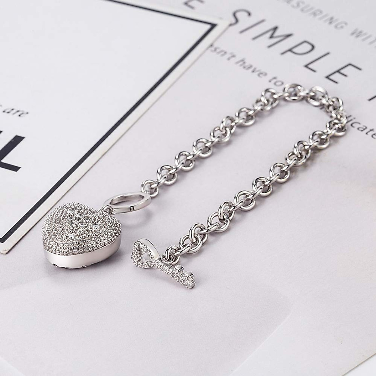 Dankadi New Products Women's 925 Sterling Silver Bracelet Fine Jewelry Shining Heart Bracelet 6 "7" 8" Solid Silver Accessories Birthday Party Gift (8)