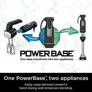 Ninja CI100C Foodi Power Mixer System Immersion Blender and HandMixer Combo, Black