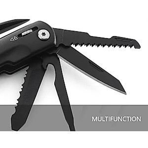 Hammer Multitool with Knife Saw, Wire Cutter, Pliers, Sheath for Fishing, Camping and Survival
