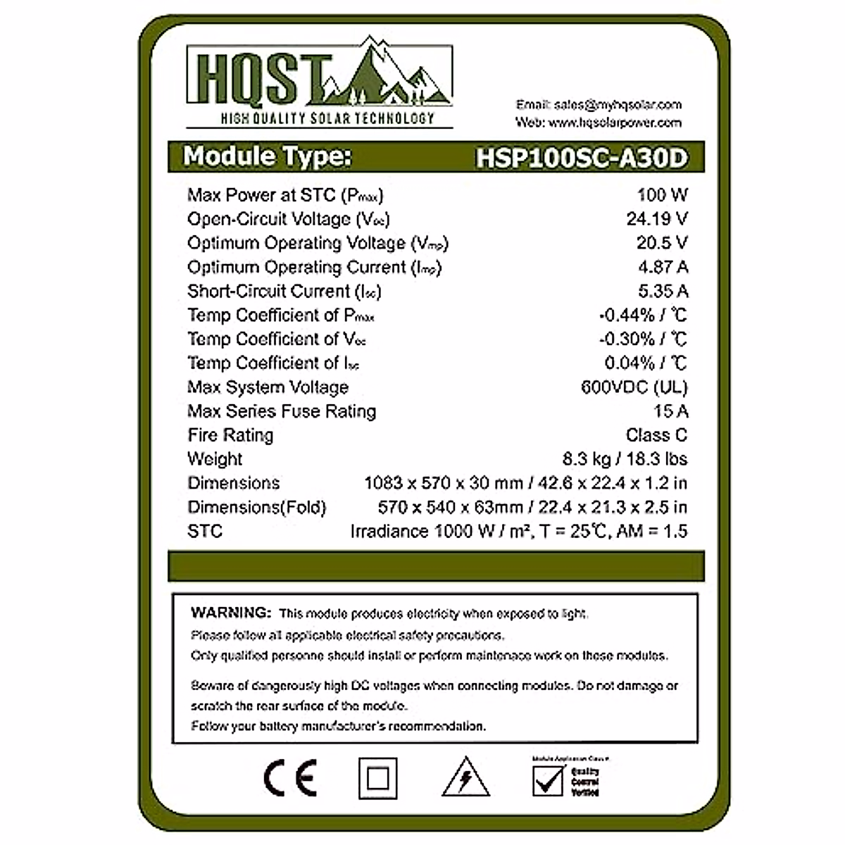 HQST 100 Watt 12 Volt 9BB Cell Portable Solar Panel Suitcase w/ 30 Amp PWM Charge Controller for Solar Generator, Power Station, Battery Charging, RV, Camping, Off-Grid