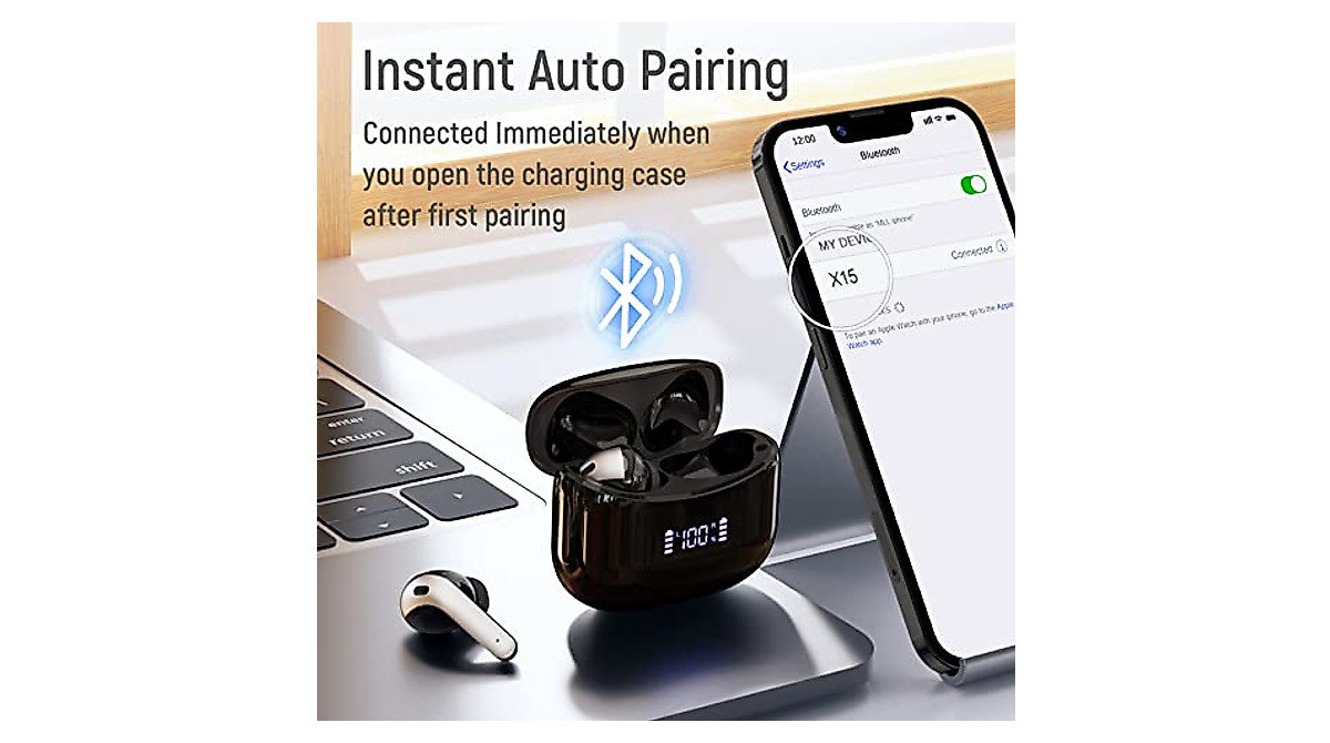 Wireless Earbuds with 60H Playtime & LED Display - ZINGBIRD X15