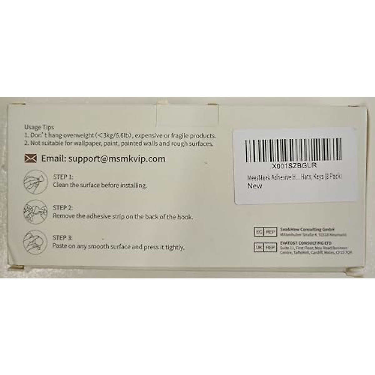 MeesMeek Adhesive Hooks - No Tools, Easy to Use Utility Hooks, Small Sticky Hooks for Hanging Oven Mitts, Kitchenware, Clothes, Towels, Hats, Keys (8 Pack)