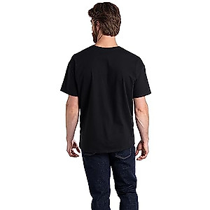 Fruit of the Loom Men's Eversoft Cotton T-Shirts (S-4XL), Crew-2 Pack-Black, 4X-Large