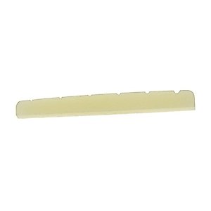 Dopro 42mm Flat Bottom Unbleached Pure Bone Nut Guitar Slotted Bone Nut for Strat Tele 42x3.5mm