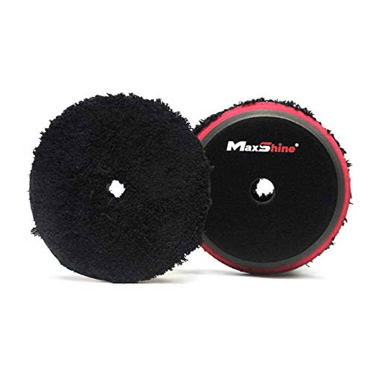 Maxshine Premium 5” Microfiber Polishing Pads for DA and Rotary Polishers – Ultra-Soft Microfiber, Dual EVA Cushion Foam Insertion, Hook & Loop