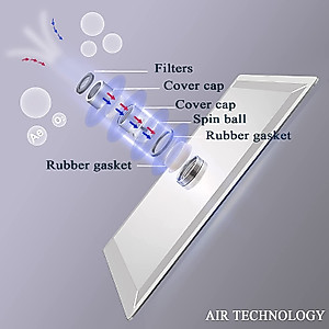 Suguword 16 Inch LED Rain Shower Head Ultra Thin Stainless Steel Rainfall High Flow Shower Head Fixed Wall Mount