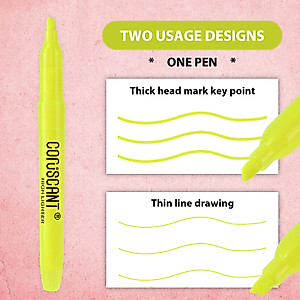 Highlighter - 100 pack color highlighter, color transparent visible fluorescent pen shell, wide chisel point mark, fluorescent pen, school, office