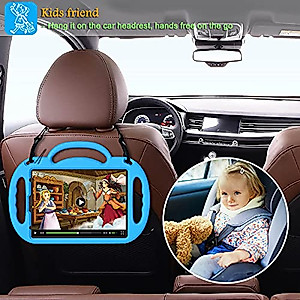 TOEVEK iPad Air 4th/5th Generation Case for Kids, iPad Air 10.9 inch 2020/2022 Case with Shoulder Strap, Handle Stand Protective Case for iPad Pro 11(2022/2020/2021/2018) and iPad Air 4/5, Blue