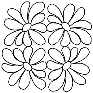 Quilting Stencils for Machine and Hand Quilting - 2 Quilting Stencils for Border, Block Patterns - Lilac Border, Daisy Block Plastic Quilt Stencil Set with Guide
