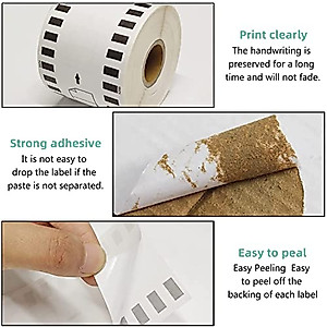 JinyaPack 8 Rolls DK 2205 Continuous Length Paper Tape Labels Replacement for Brother DK-2205 Use with Brother QL Label Printers [8 Rolls + 1 Frame]